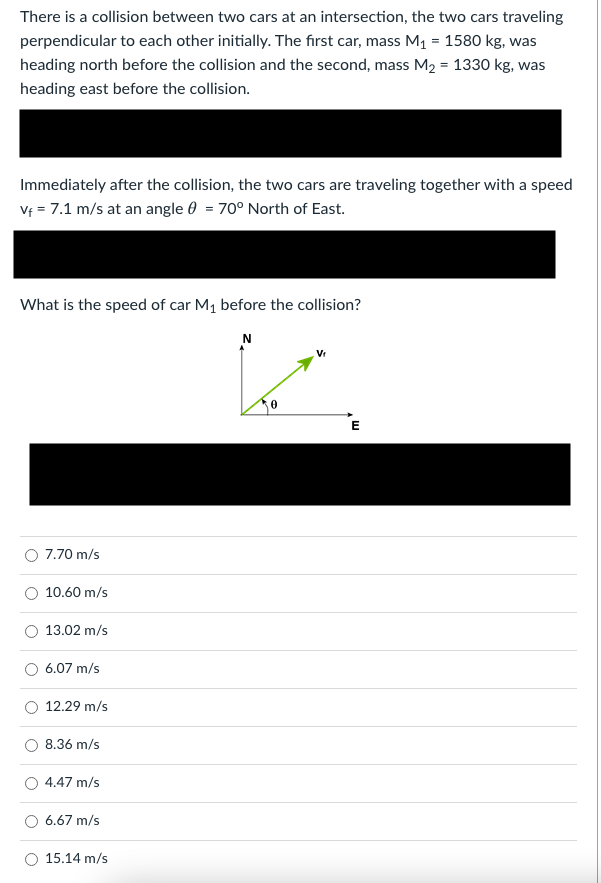 Solved There is a collision between two cars at an | Chegg.com
