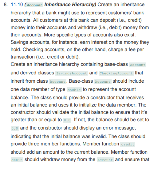 Solved Q4 11 10 C Create An Inheritance Hierarchy