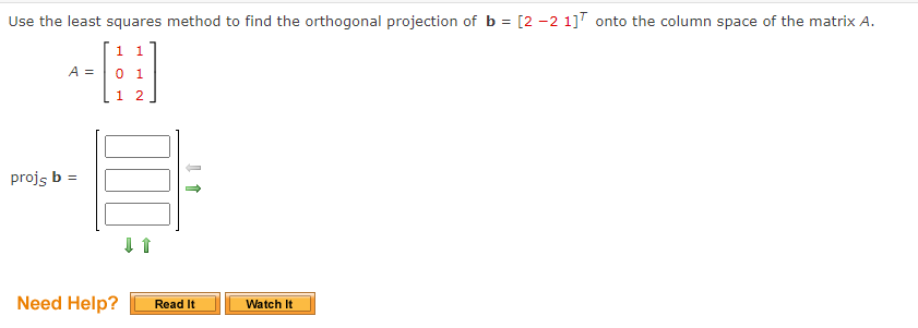 Solved Use the least squares method to find the orthogonal | Chegg.com