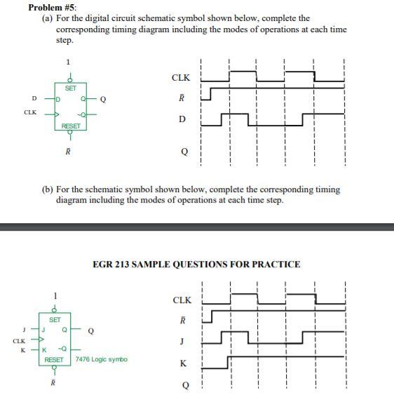 Solved Problem #5: (a) For the digital circuit schematic | Chegg.com
