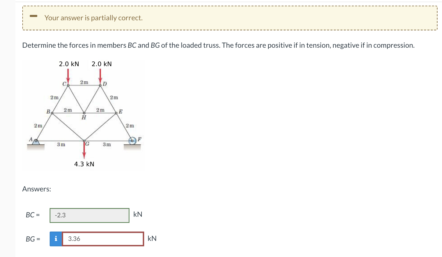 Solved Your answer is partially correct. Determine the | Chegg.com