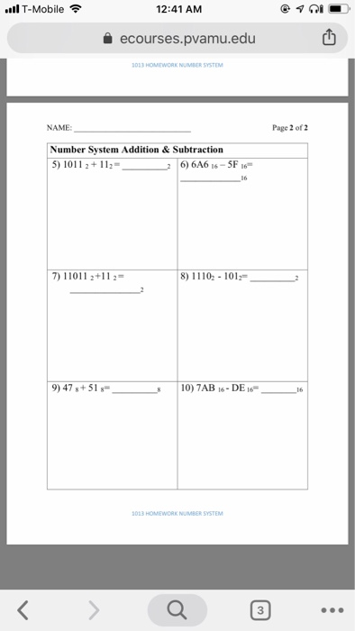 Solved lT-Mobile 12:41 AM a ecourses.pvamu.edu 03 HOMEWORK | Chegg.com