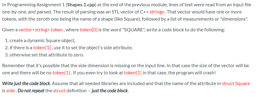 In Programming Assignment 1 (Shapes.1.cpp) at the end | Chegg.com