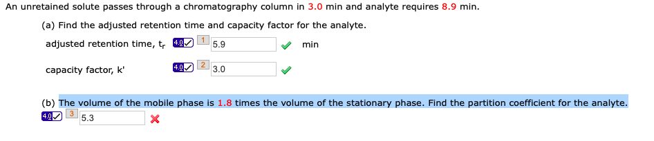 Solved An unretained solute passes through a chromatography | Chegg.com