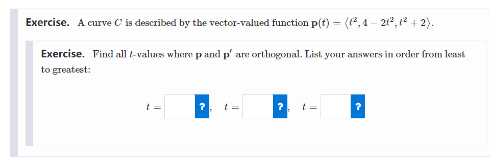 Solved Exercise. A curve C is described by the vector-valued | Chegg.com