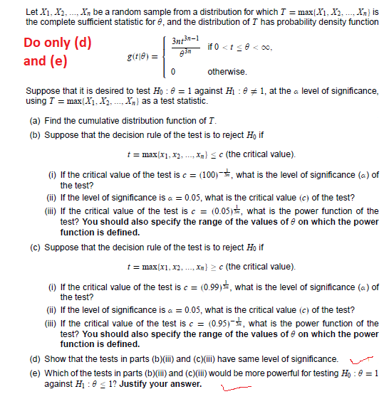 Solved Let X1,X2,…,Xn be a random sample from a distribution | Chegg.com