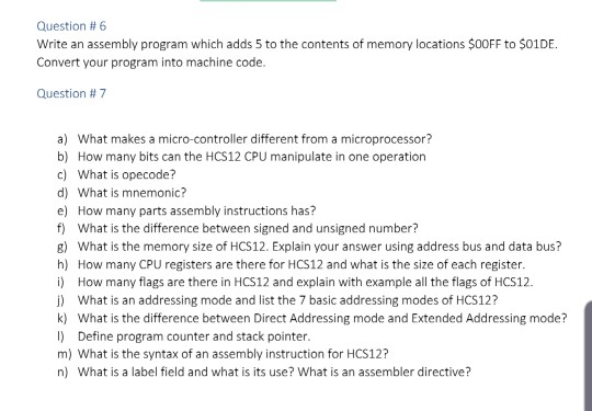 Solved Question 6 Write An Assembly Program Which Adds 5