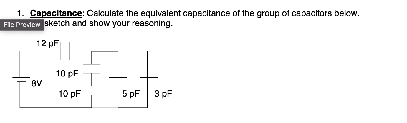 Solved Capacitance: Calculate the equivalent capacitance of | Chegg.com