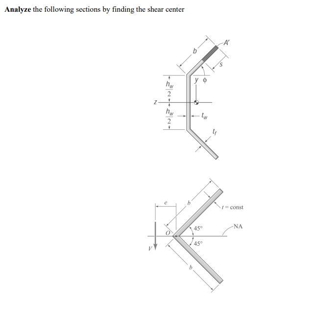 Solved Analyze the following sections by finding the shear | Chegg.com