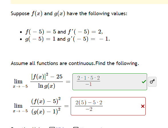 Solved Suppose f(x) and g(x) have the following values: - | Chegg.com