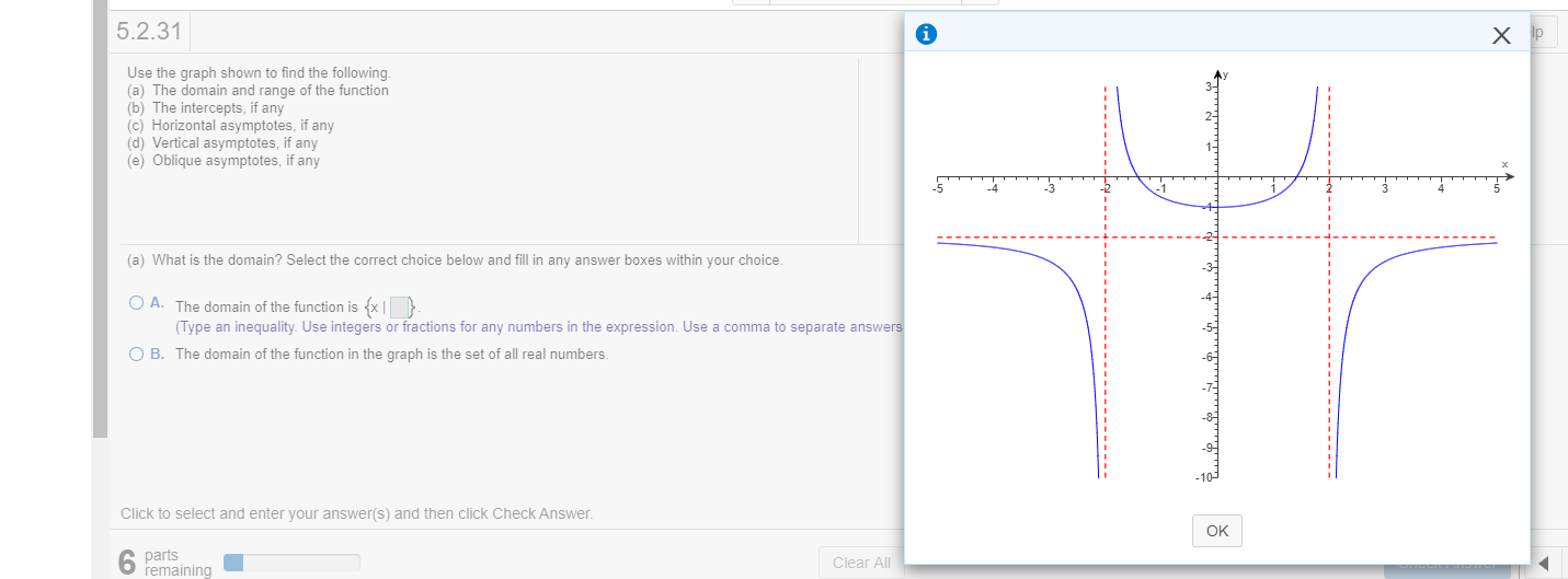 Solved 5.2.31 хір Use the graph shown to find the following. | Chegg.com