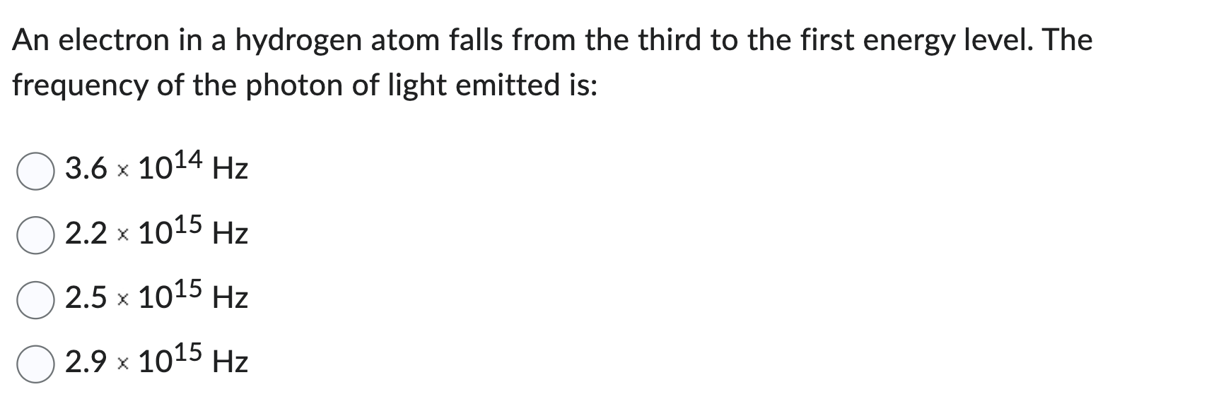 Solved An Electron In A Hydrogen Atom Falls From The Third