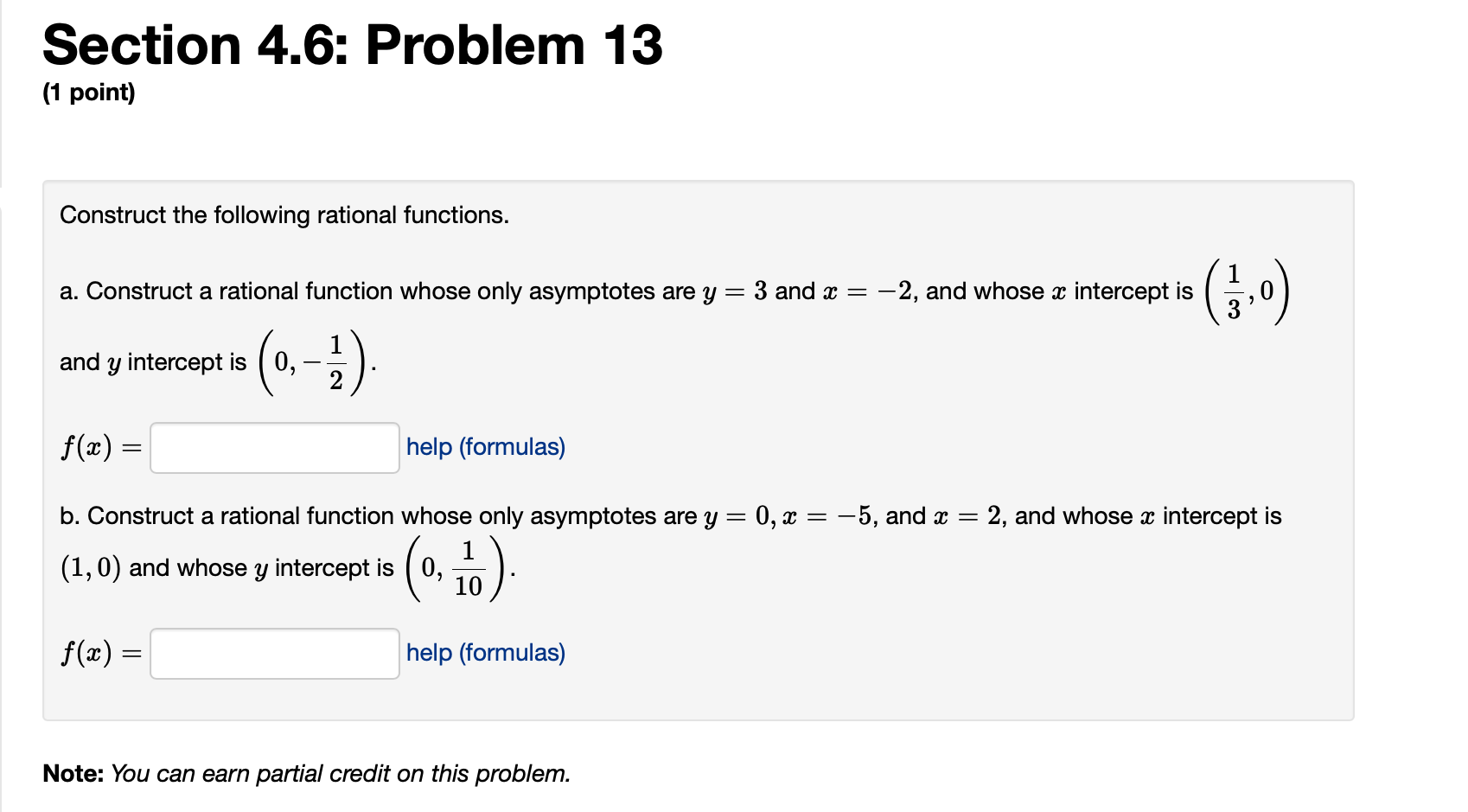 Solved Section 4.6: Problem 13 (1 point) Construct the | Chegg.com