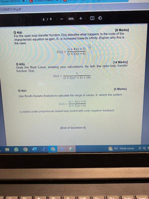 Solved [6 Marks] Q. 4(a) For the open loop transfer function | Chegg.com