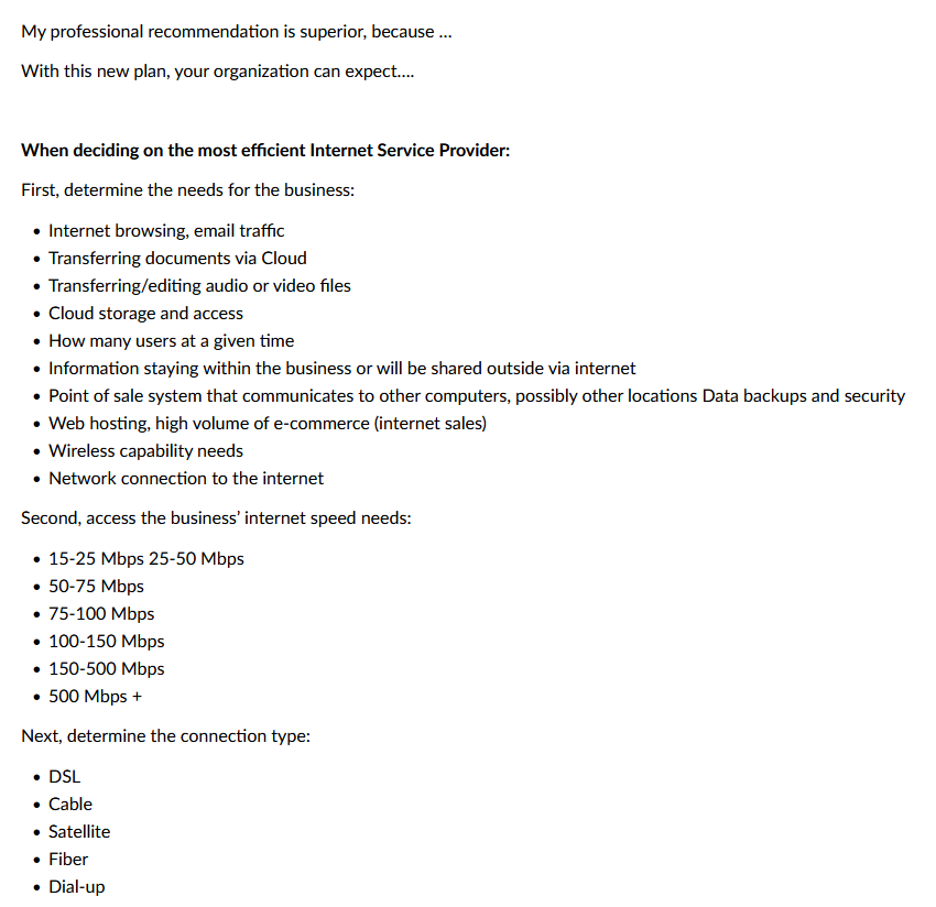 Solved Hello, I need help with the ISP and Data Plan | Chegg.com