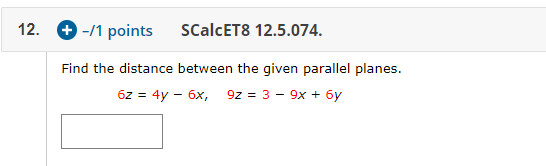 Solved 12. -11 points SCalcET8 12.5.074. Find the distance | Chegg.com Solved 12. -11 points SCalcET8 12.5.074. Find the distance | Chegg.com