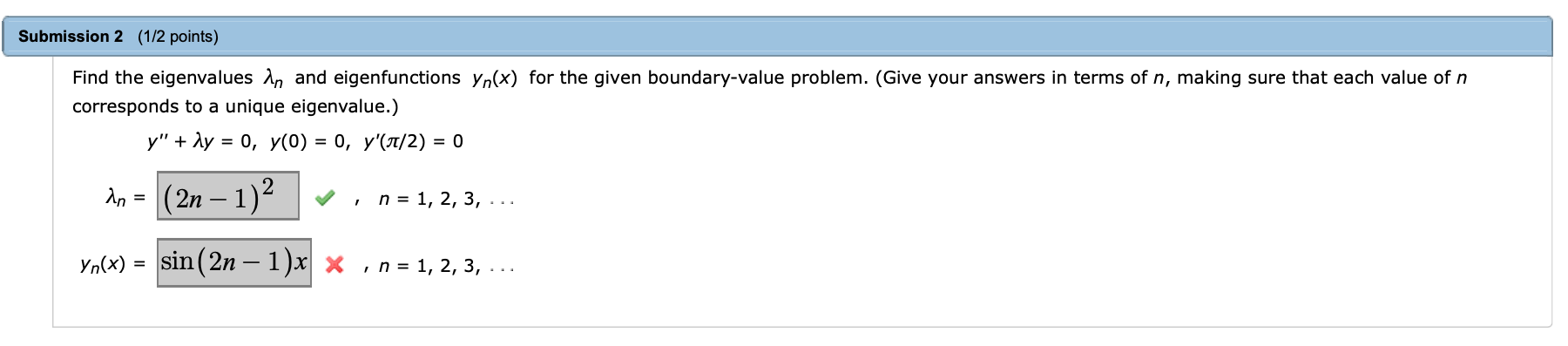 Solved Find the eigenvalues in and eigenfunctions yn(x) for | Chegg.com