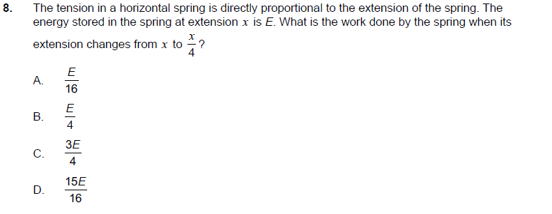 Solved The tension in a horizontal spring is directly | Chegg.com