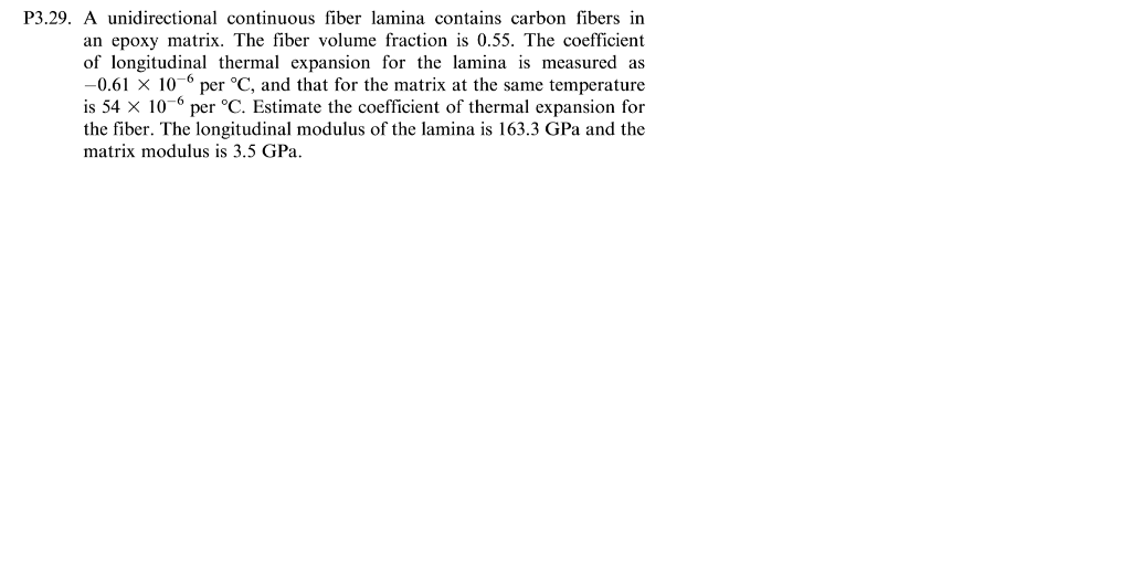 Solved P3.29. A unidirectional continuous fiber lamina | Chegg.com