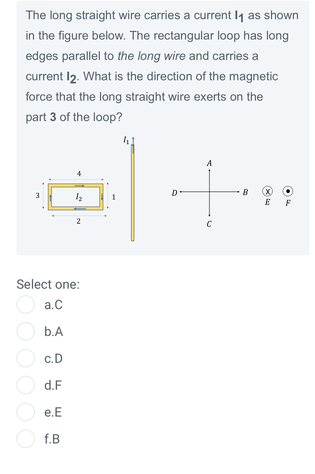 Solved The long straight wire carries a current l1 as shown | Chegg.com