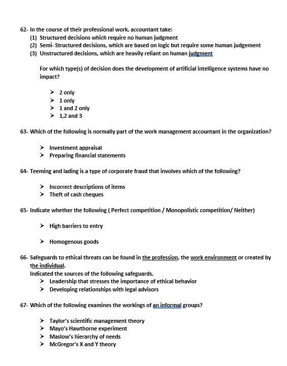 Solved (1) Structured decisions which require no human | Chegg.com