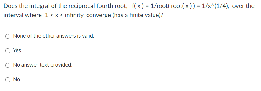 Solved Does the integral of the reciprocal square, f(x) = | Chegg.com