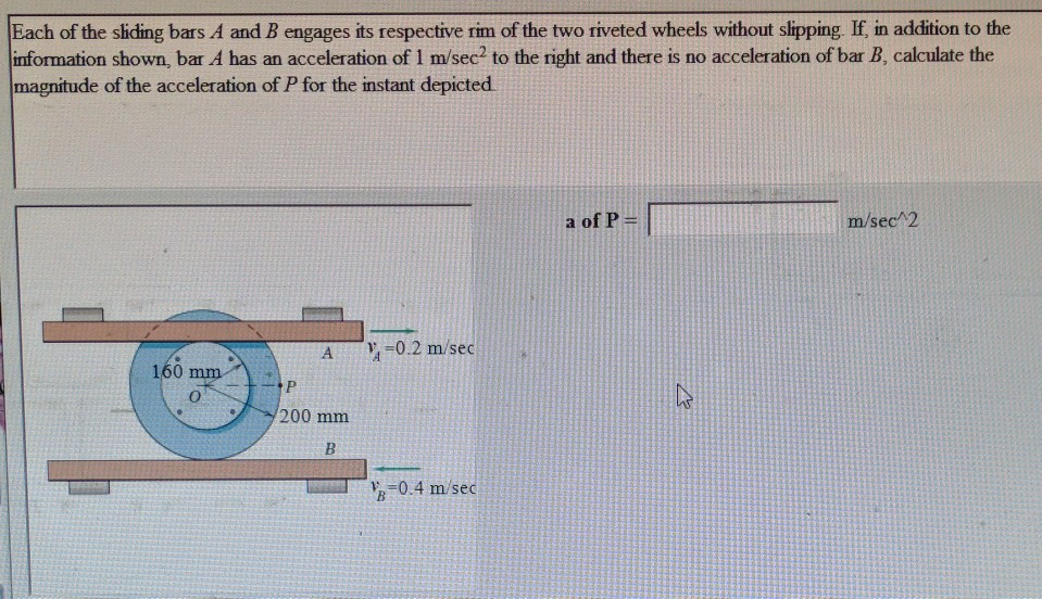 Solved Each of the sliding bars A and B engages its | Chegg.com