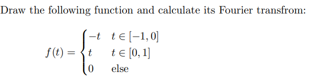 Solved Draw the following function and calculate its Fourier | Chegg.com