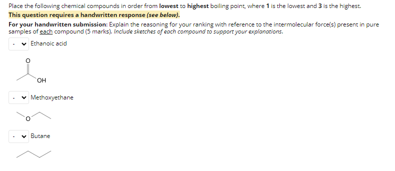 Solved Place the following chemical compounds in order from | Chegg.com