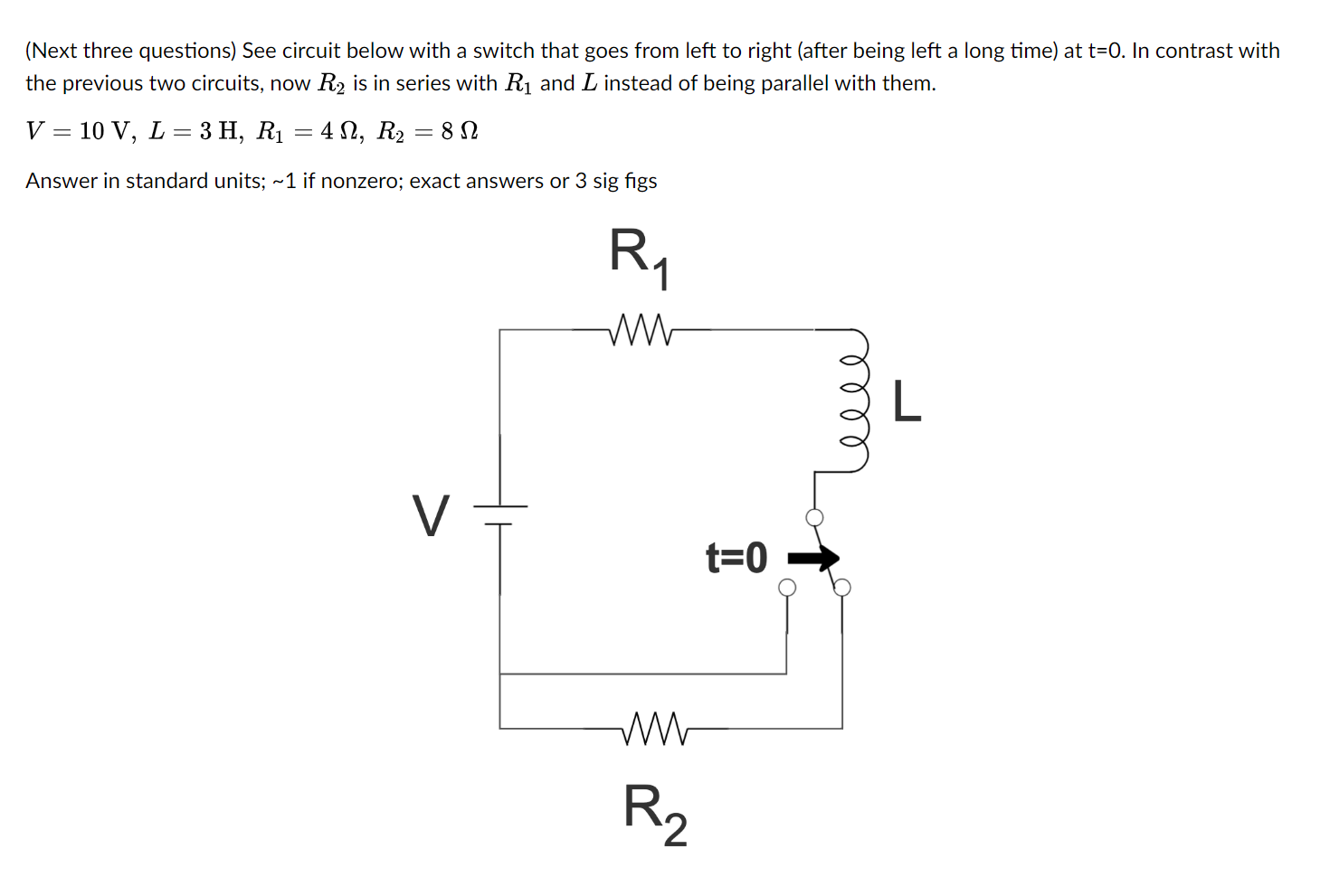 Solved (Next three questions) See circuit below with a | Chegg.com