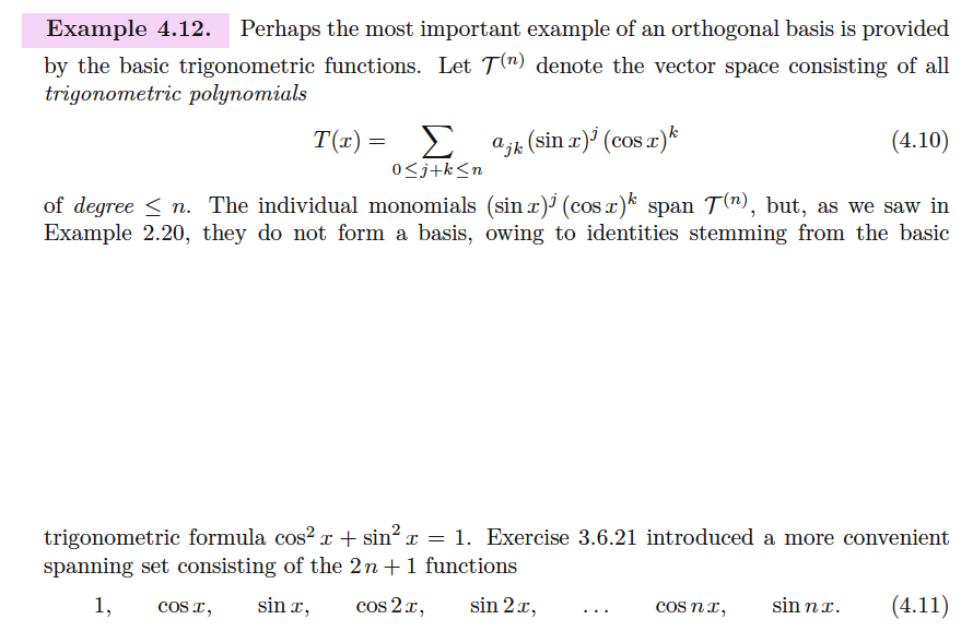 Solved Example 4.12. Perhaps the most important example of | Chegg.com