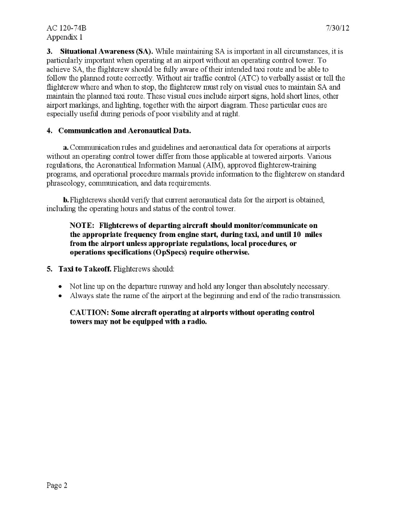 Solved: From The Article Advisory Circular (AC) 120-74B “F... | Chegg.com