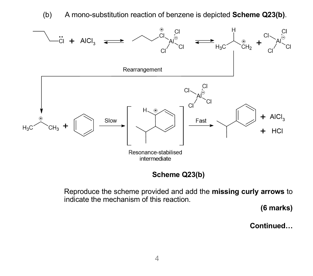 Solved (b) A mono-substitution reaction of benzene is | Chegg.com