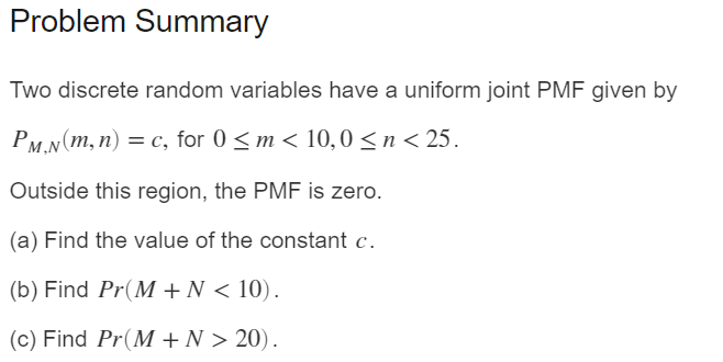 Solved Two discrete random variables have a uniform joint | Chegg.com