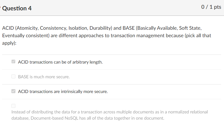 Solved ACID (Atomicity, Consistency, Isolation, Durability) | Chegg.com