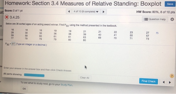 Solved Homework Section 3 4 Measures Of Relative Standing