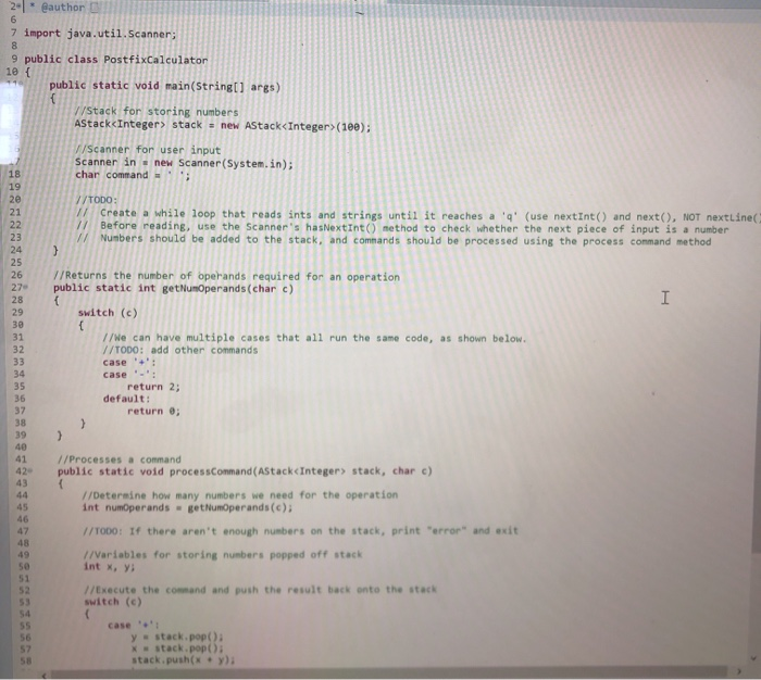 Solved Background Postfix is a notation for writing | Chegg.com