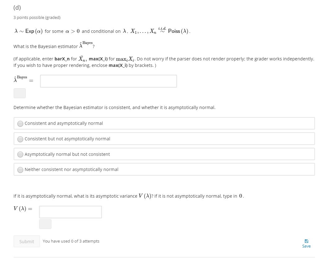 Solved 5. Bayesian estimator n Bookmark this page | Chegg.com