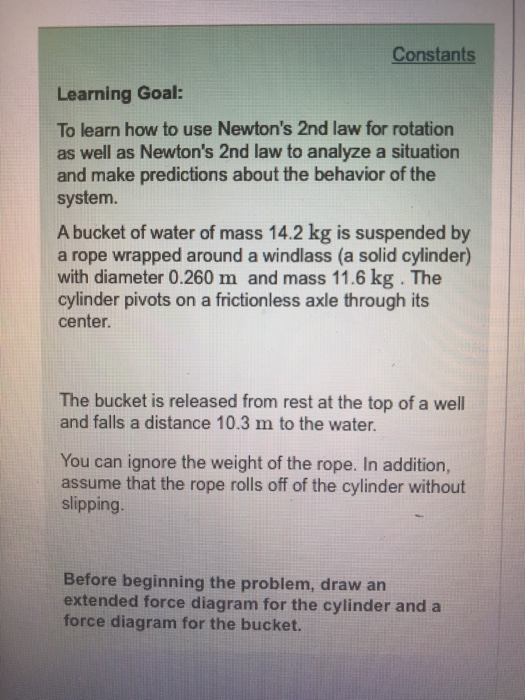 Solved Constants Learning Goal: To learn how to use Newton's | Chegg.com