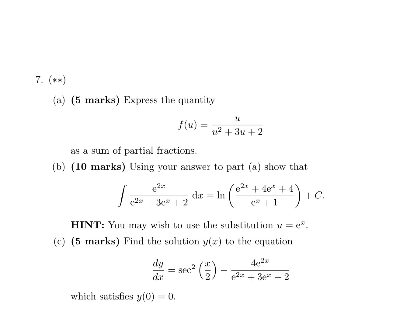 Solved (a) (5 marks) Express the quantity f(u)=u2+3u+2u as a | Chegg.com