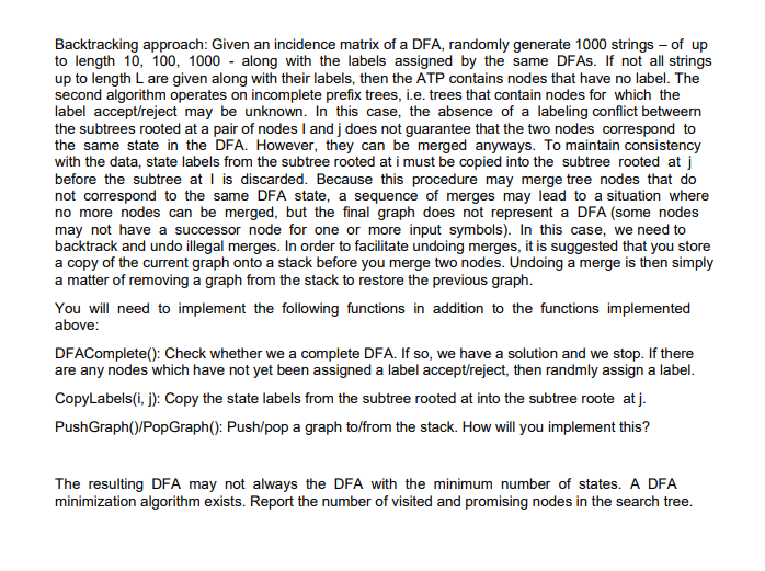Backtracking approach: Given an incidence matrix of a | Chegg.com