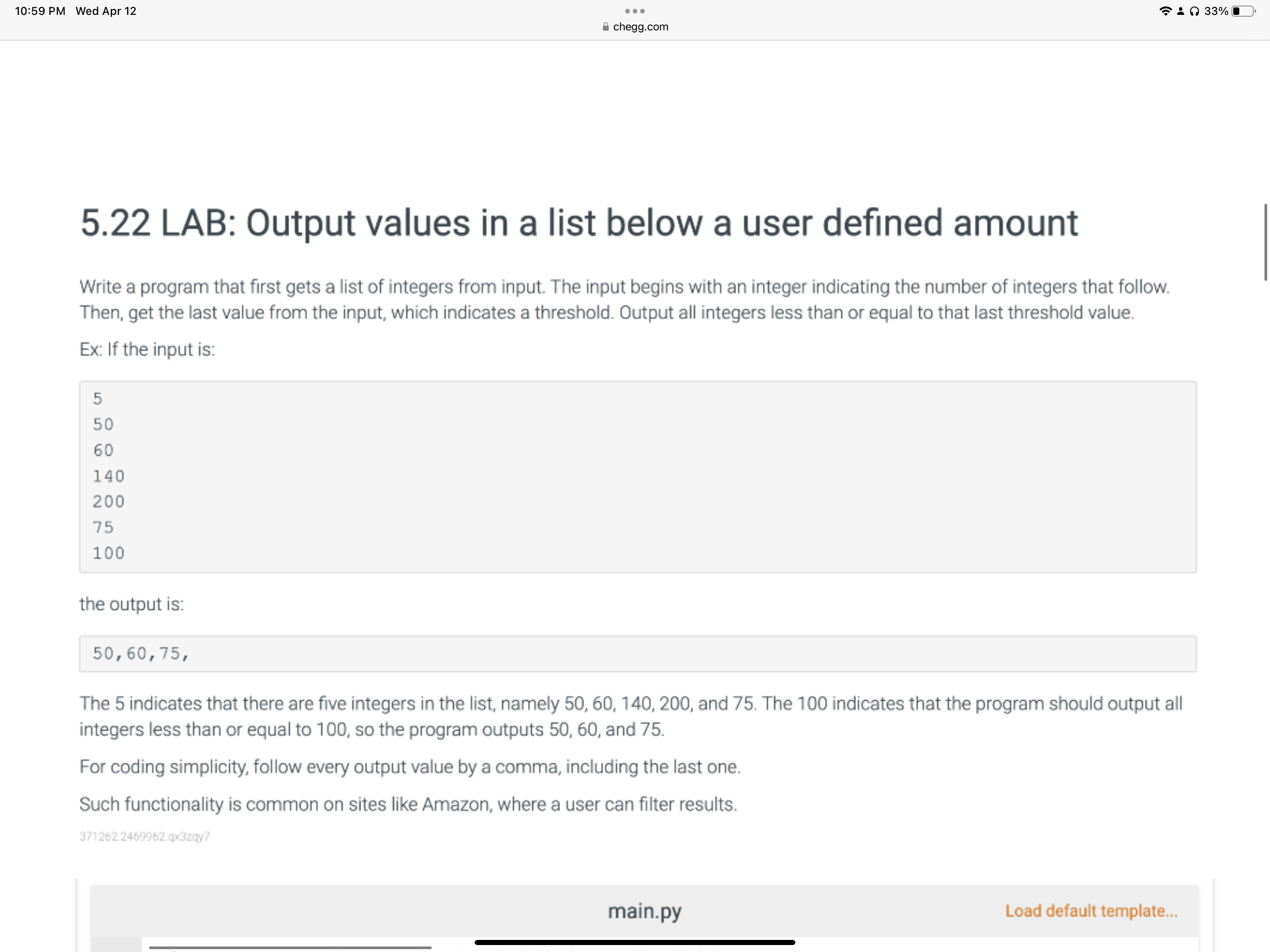 Solved The 5 indicates that there are five integers in the | Chegg.com