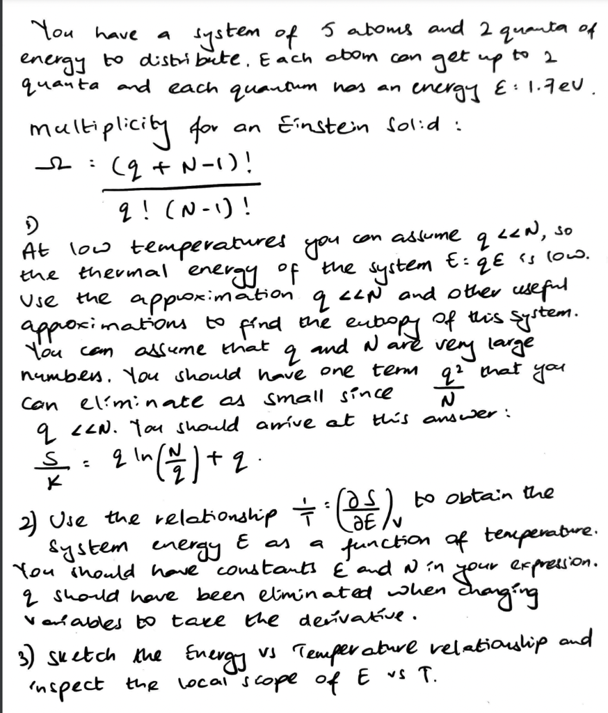 Solved You have a system of 5 atoms and 2 quanta of energy | Chegg.com