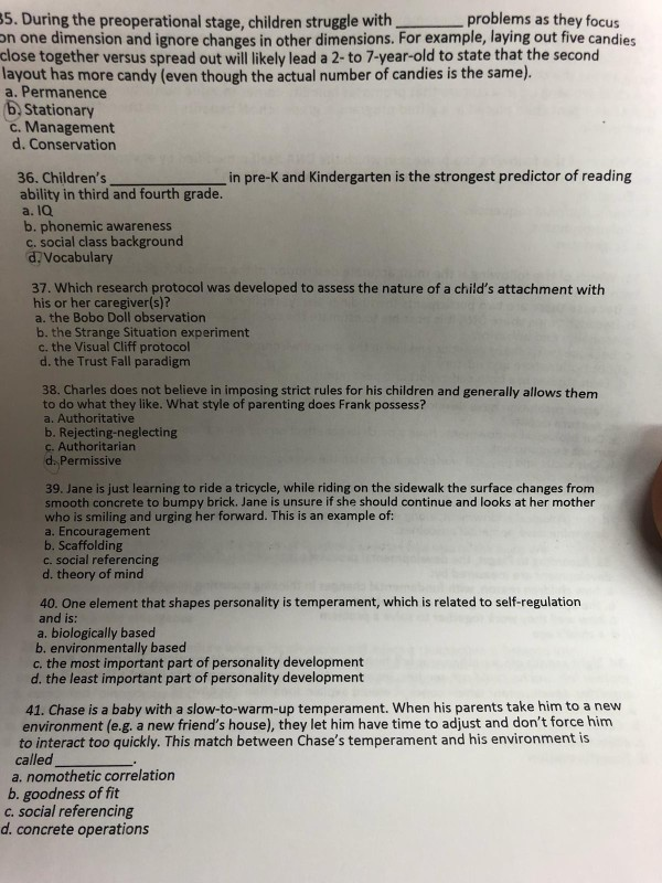 Solved 5. During the preoperational stage, children struggle | Chegg.com