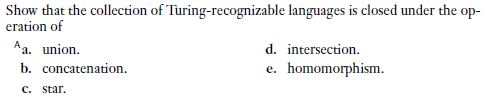 Solved Show that the collection of Turing-recognizable | Chegg.com
