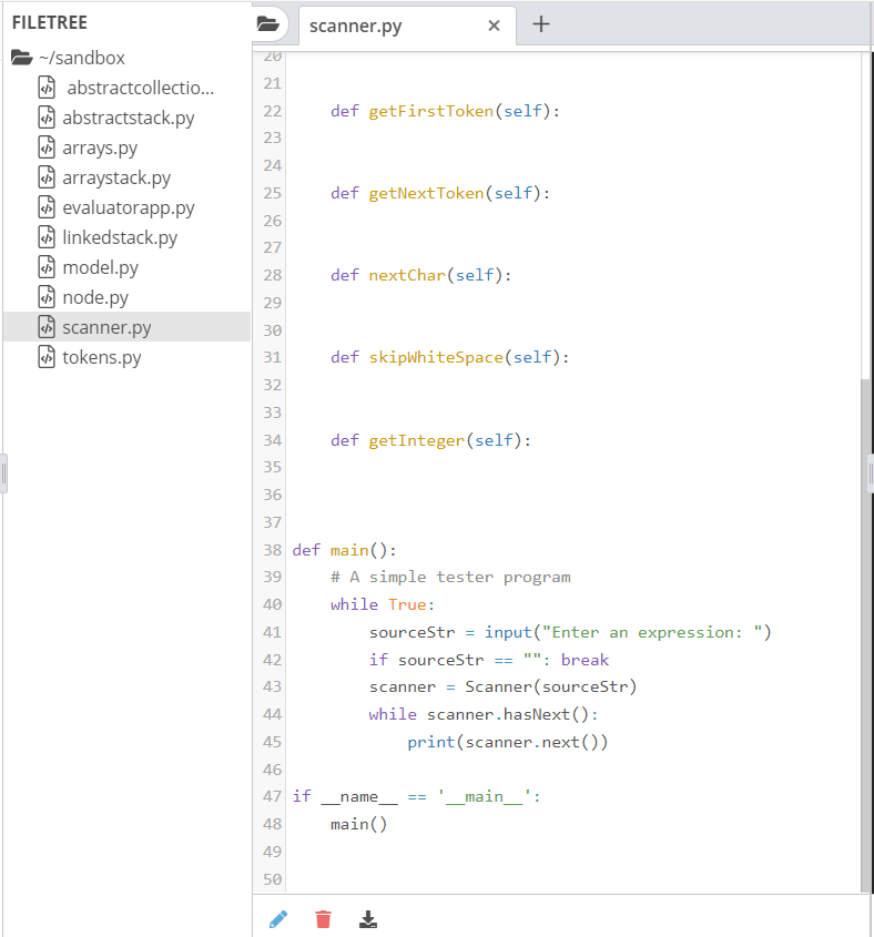 scanner.py + X 1 2 File: scanner.py 3 A scanner for | Chegg.com