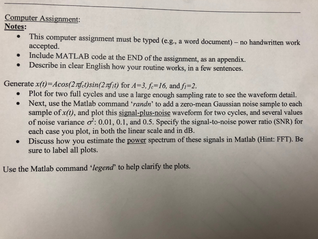 Computer Assignment: Notes: This computer assignment | Chegg.com
