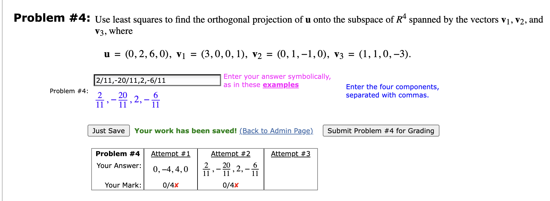 Solved Use least squares to find the orthogonal | Chegg.com