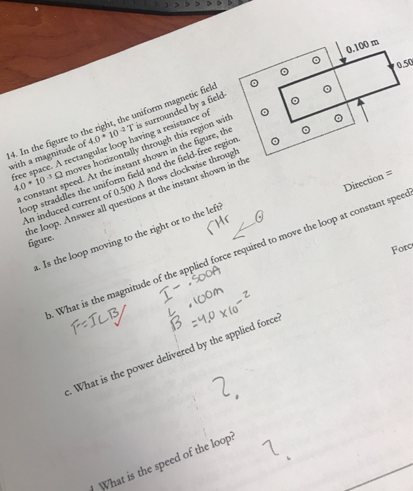 Solved 14. In the figure to the right, the uniform magnetic | Chegg.com