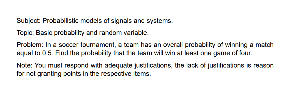 Solved Subject: Probabilistic models of signals and | Chegg.com